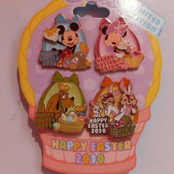 Disney | Other | Disney 4 Mini Pin Easter Set With Mickey Minnie Pluto ...